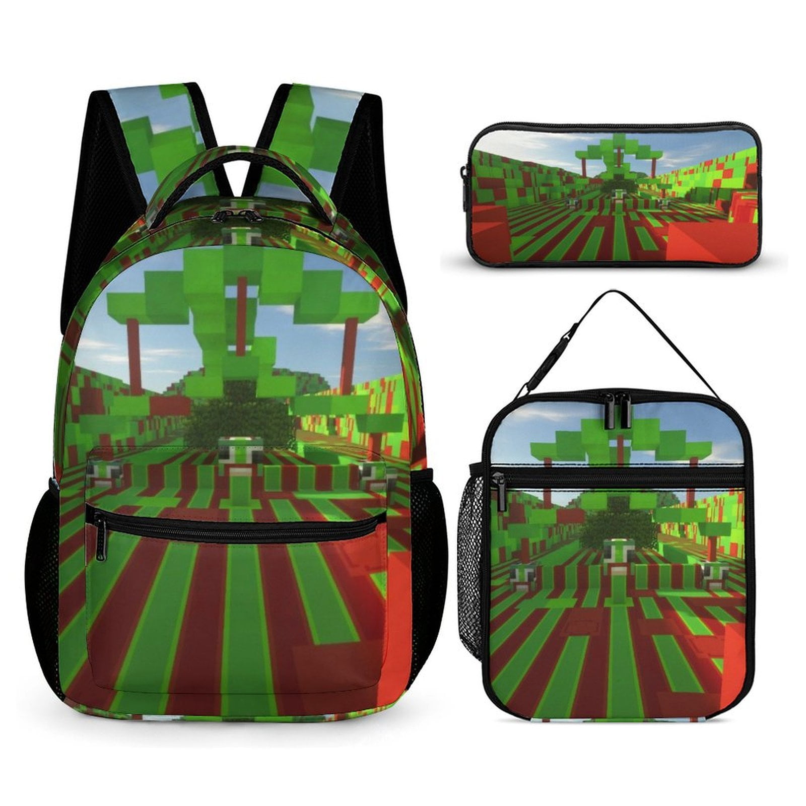 3pcs Uns_peak_able Backpack Set, Large Capacity Double Backpack With ...