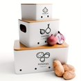3pcs Vegetable Storage Box, POTATO Onion Garlic Storage Jar, Metal ...