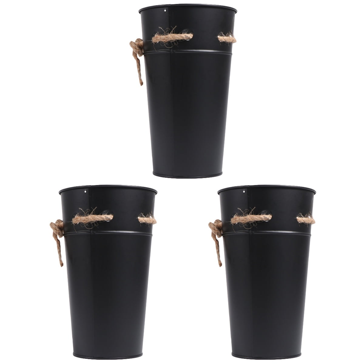 3pcs Vinatge Iron Bucket Delicate Flower Pot Creative Plant Bucket Iron ...