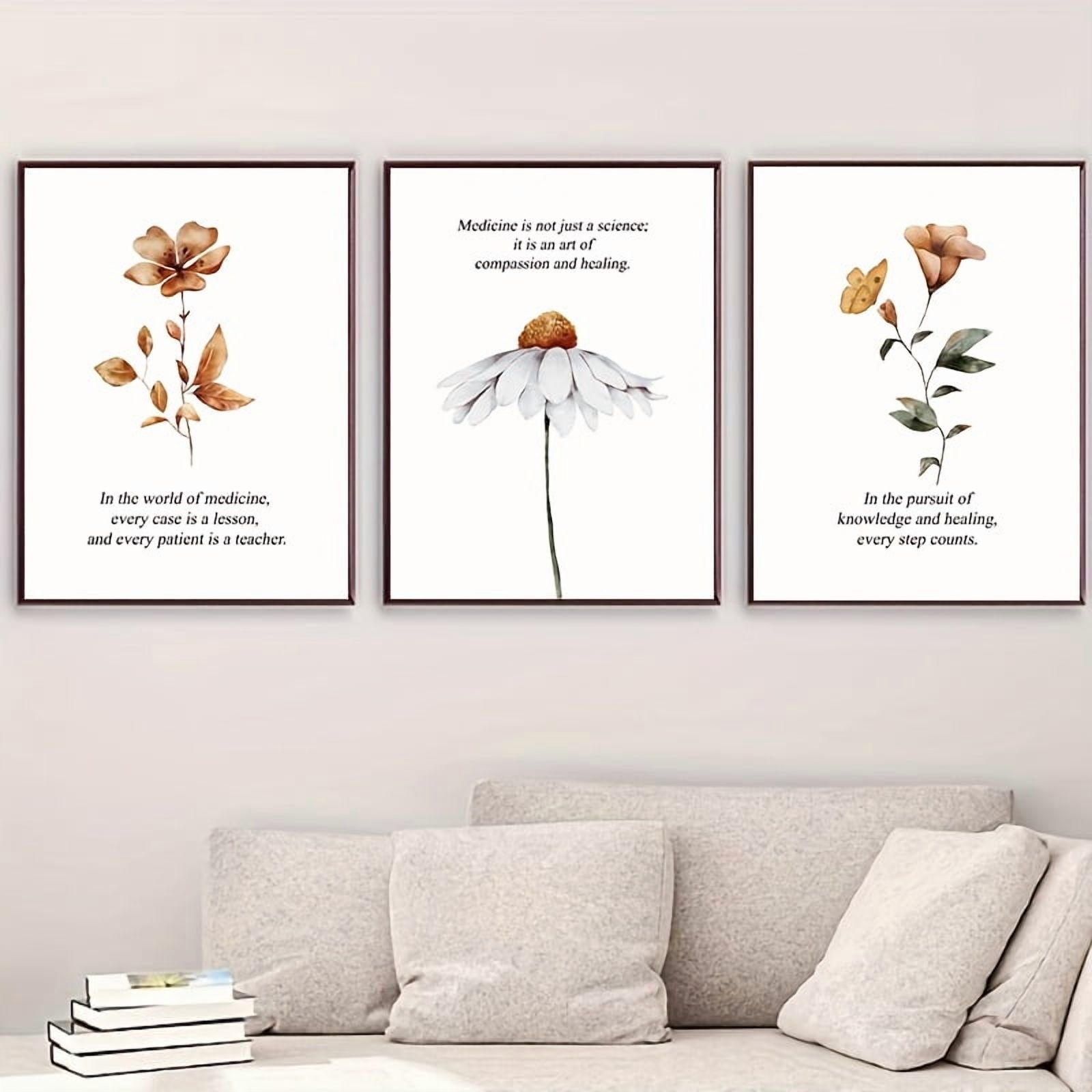 3pcs Vintage Flower Poster Canvas Wall Art Prints - In The World Of ...