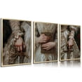 3pcs Vintage Victorian Moody Canvas Wall Art Feminine Holding Sword ...