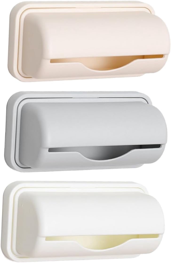 3pcs Wall Mount Trash Bag Storage Box Adhesive Garbage Bag Holder for ...