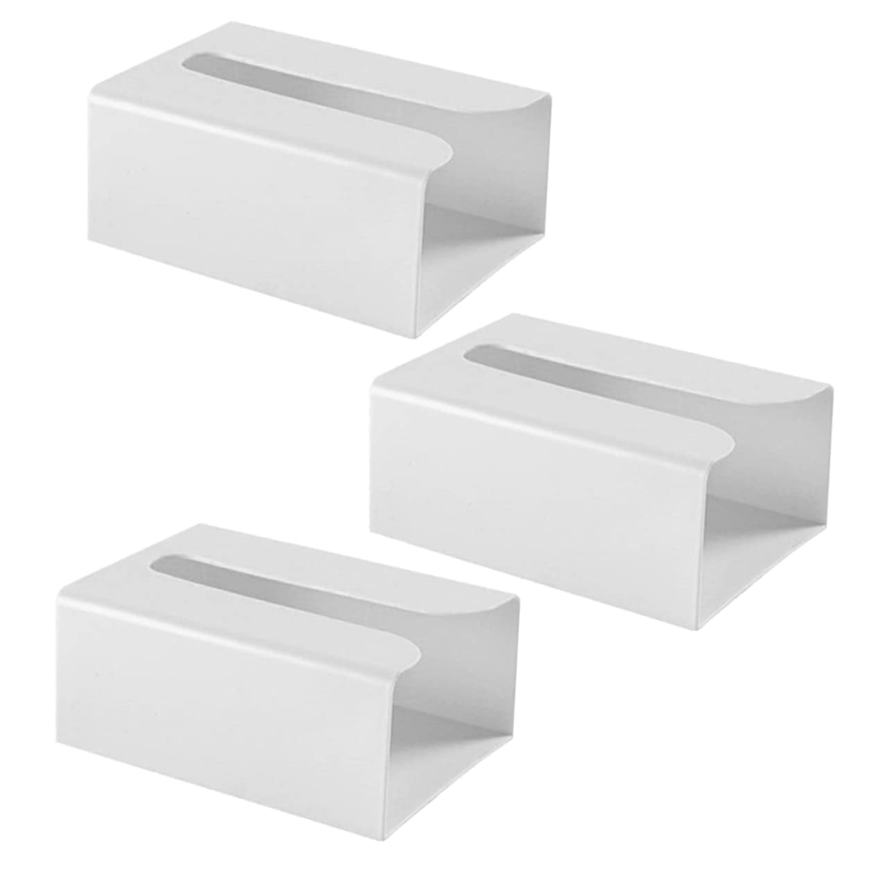 3pcs Wall-Mounted Toilet Paper Holders Napkin Box Plastic Tissue ...