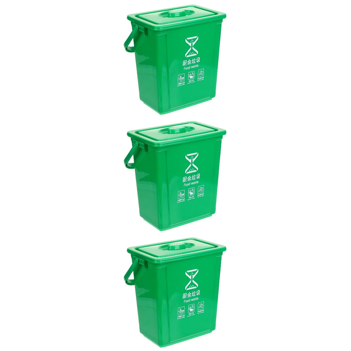 3pcs Waste Basket Food Waste Bin Portable Compost Pail Kitchen Compost ...