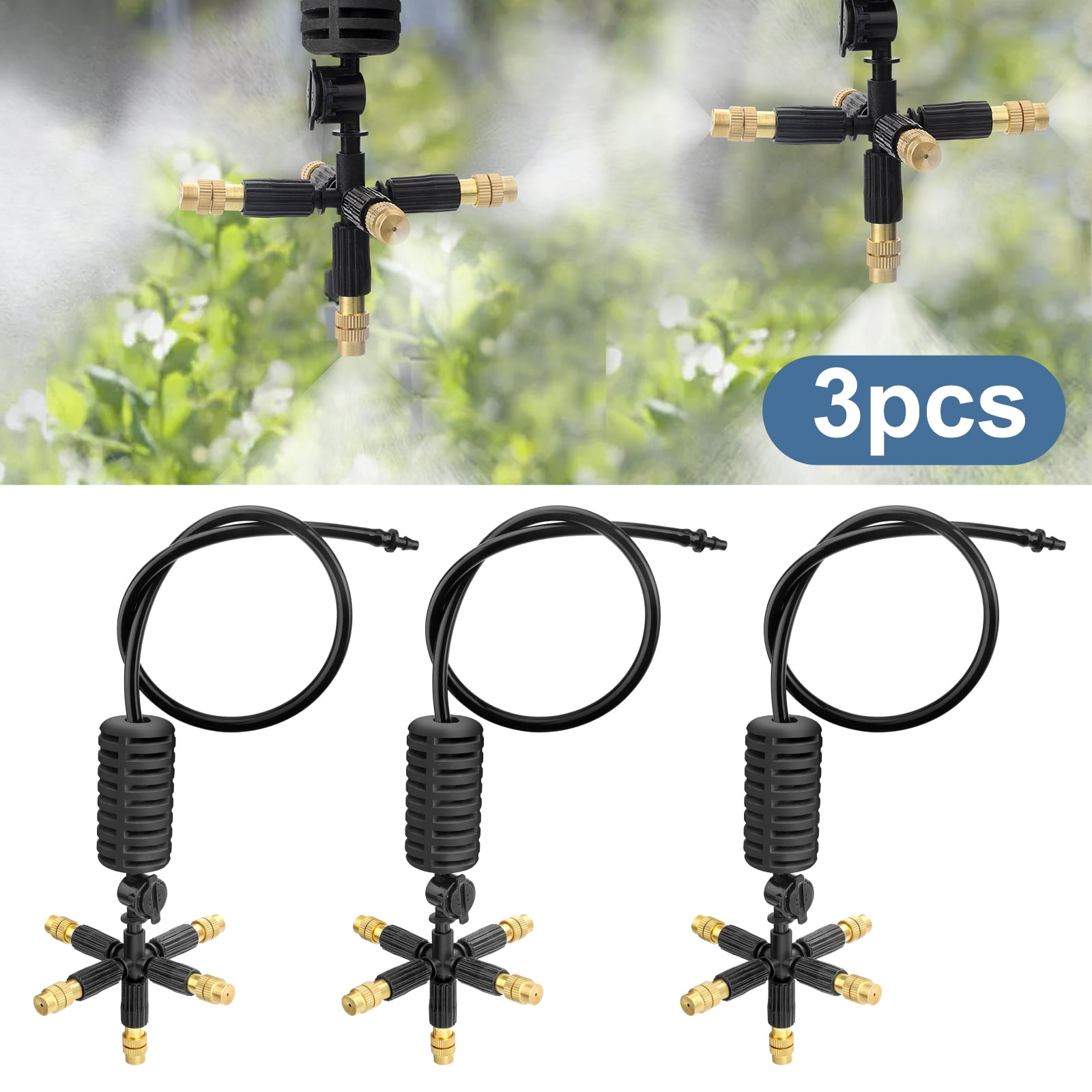 3pcs Water Misting Nozzles Kit, TSV 5 Way Garden Spray Irrigation ...