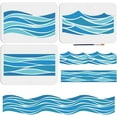 3pcs Waves Stencil Template 11.7×8.3inch Large Sea Ocean Wave Stencil ...