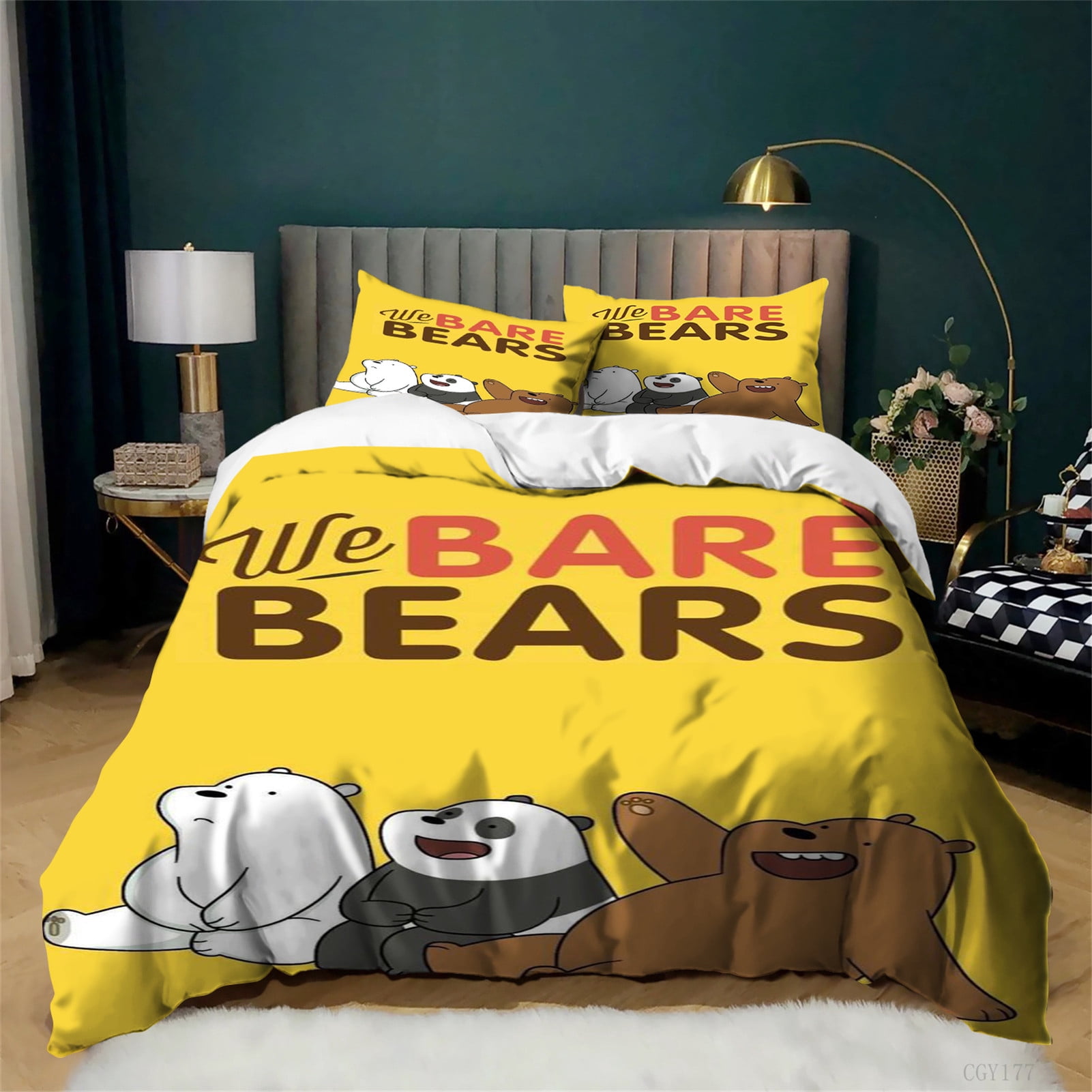 3pcs We Bare Bears Bedding Set Lightweight Comforter Quilt Cover Set ...
