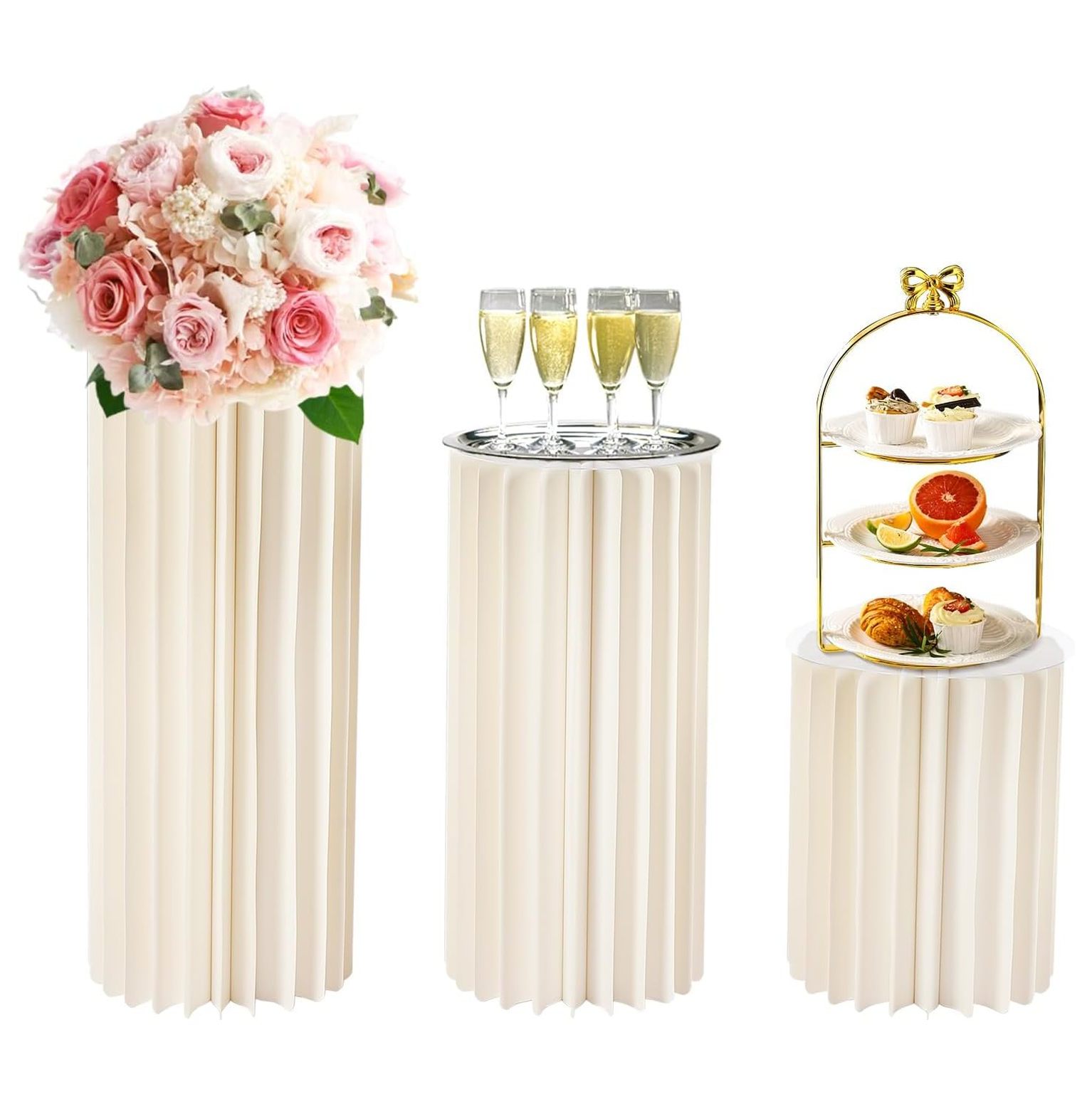 3pcs Wedding Centerpieces Cardboard Vases, Foldable Cardboard Flower ...