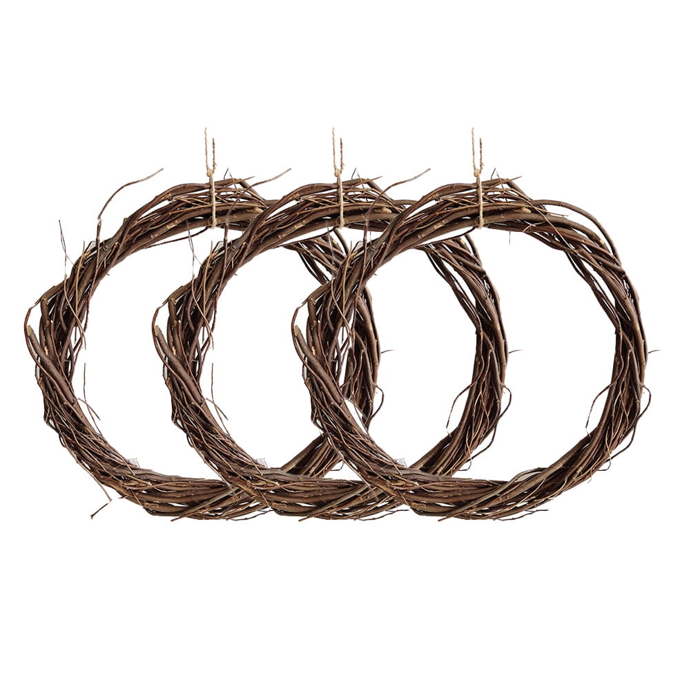 3pcs Wicker Braided Wreath,Braided Garland DIY Wreath Rattan,Grapevine ...