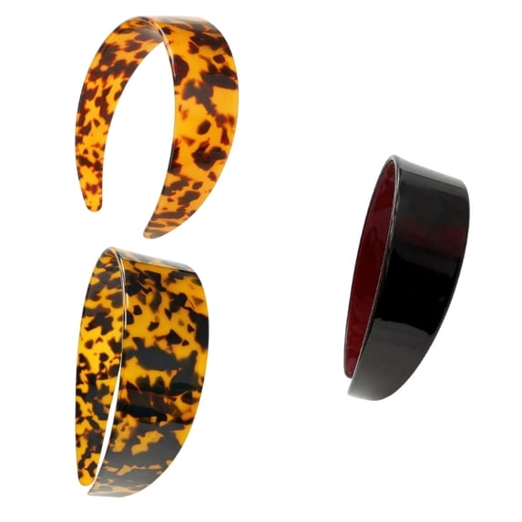 3pcs Wide Edge Headband Tortoise Shell Print Nonslip Hairband For ...