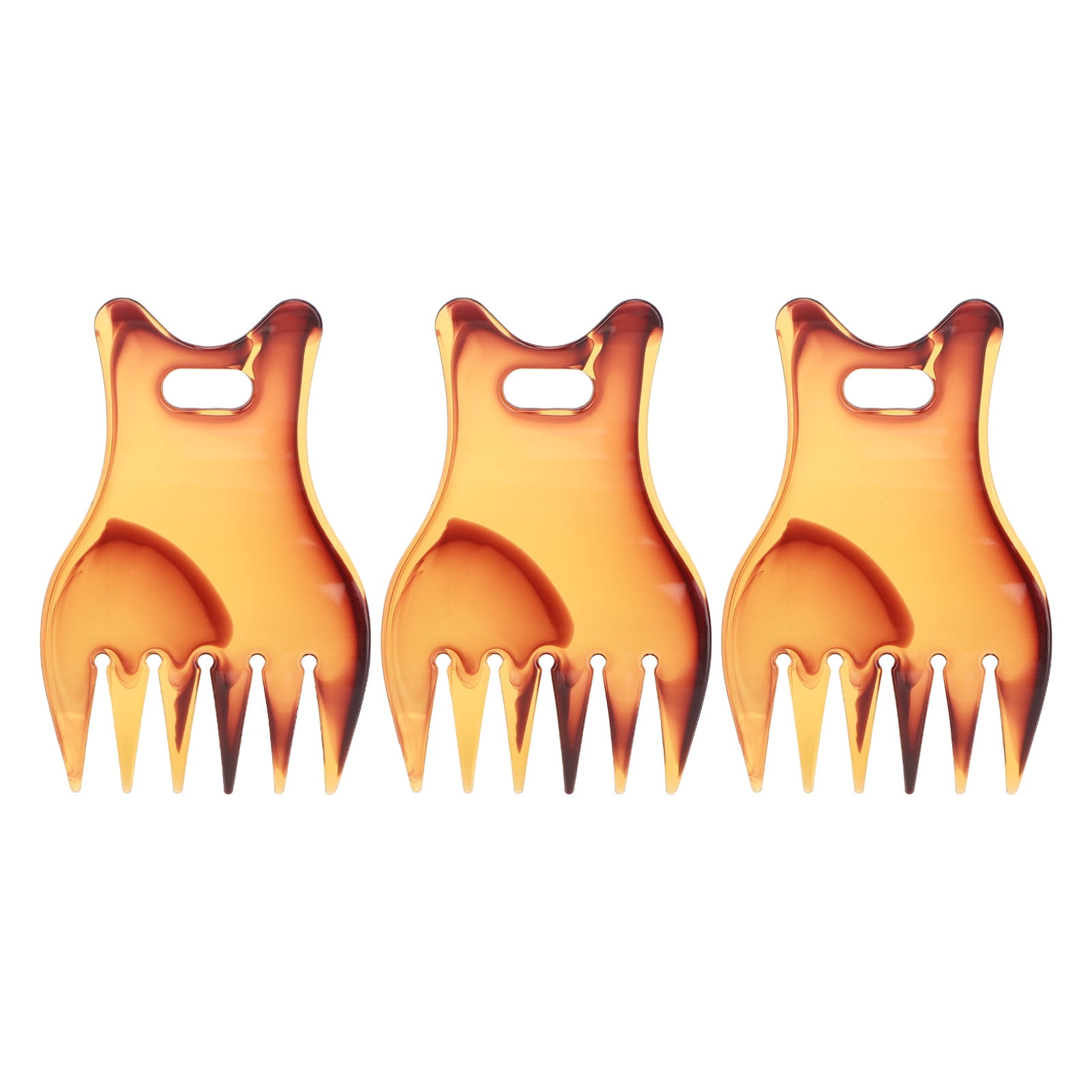 3pcs Wide Teeth Texture Comb Hair Quiff Styling Pick Comb For Retro Oil Head Slicked Back