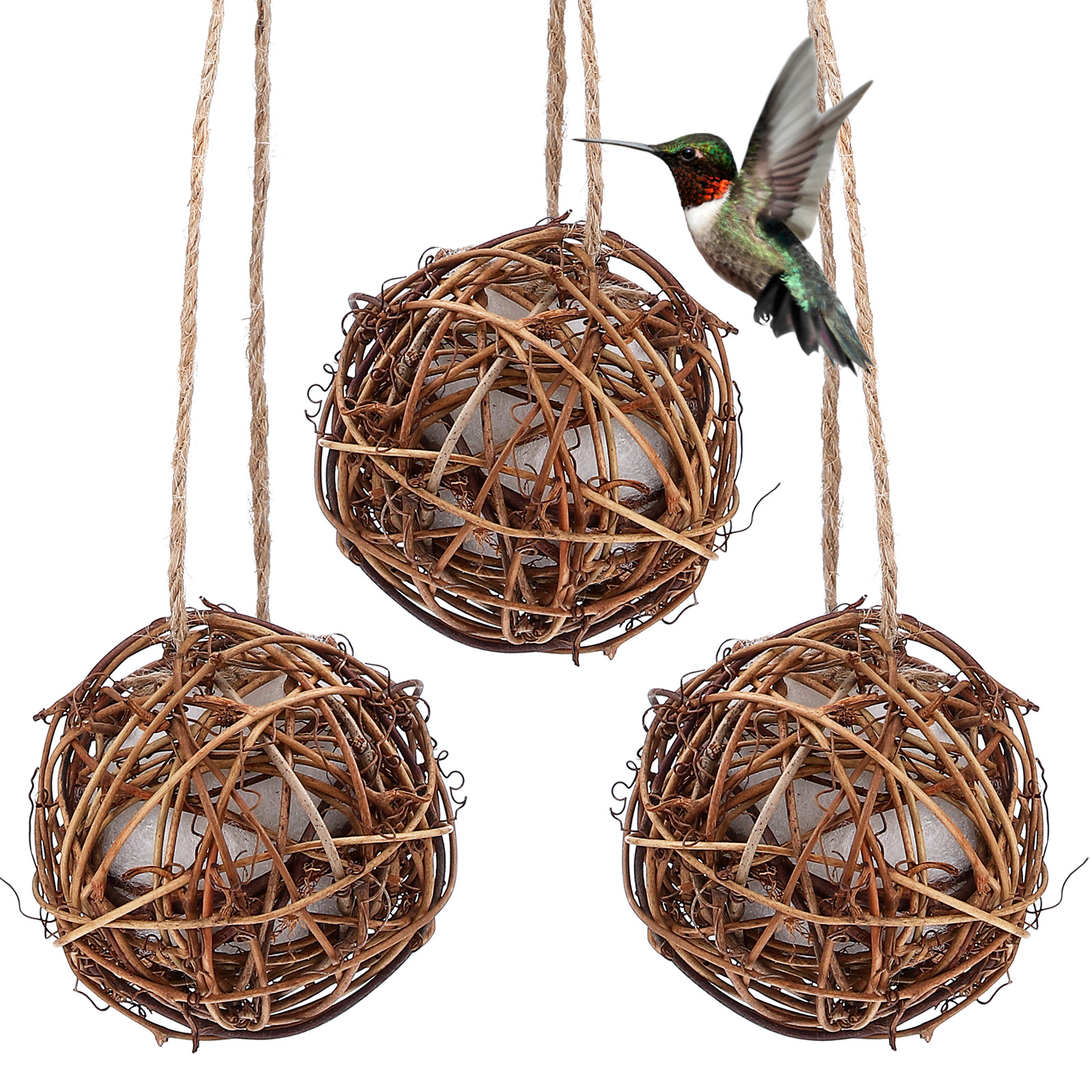 OUNONA Brown Hummingbird Nesting House for Outside Use Encouraging ...