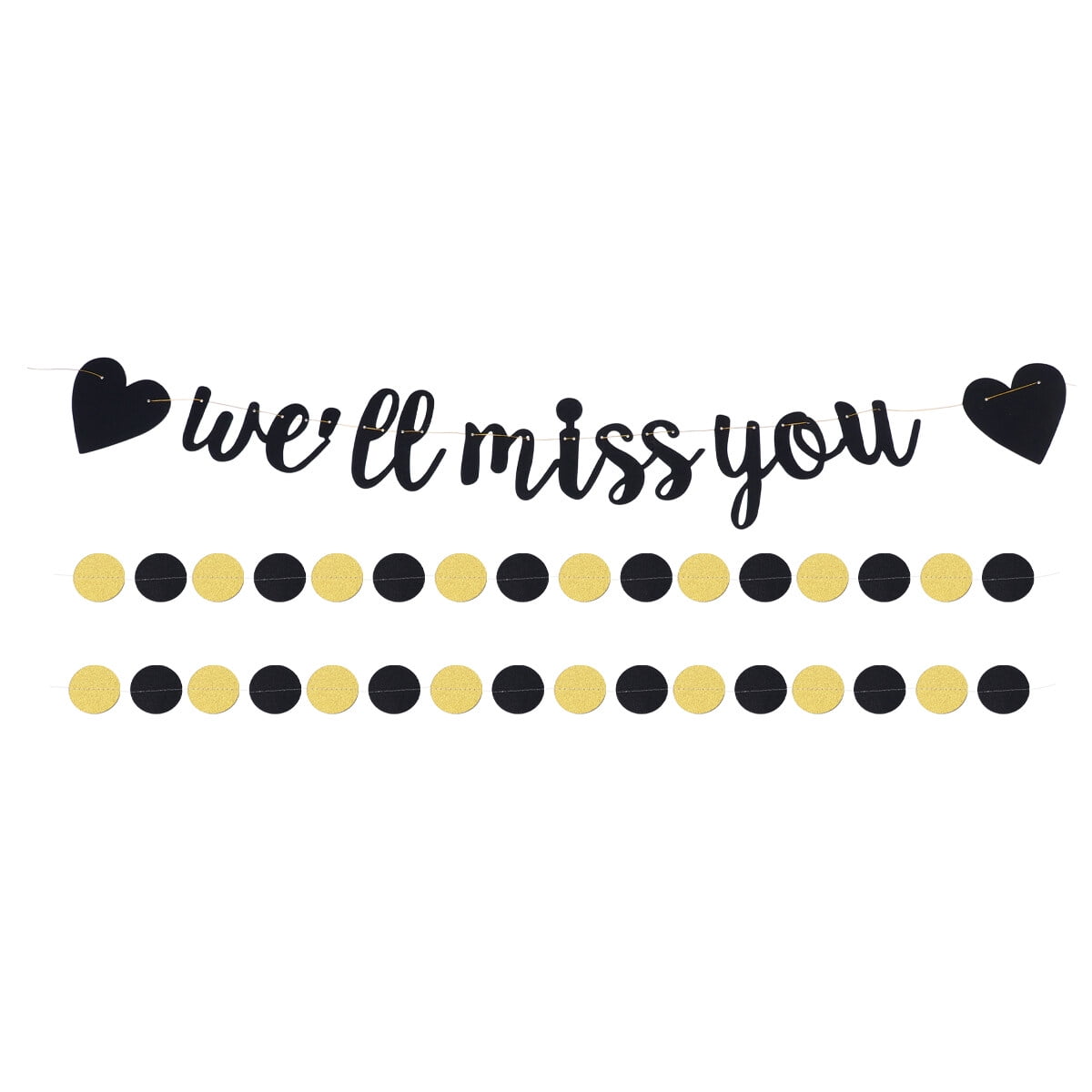 3pcs We Will Miss You Letter Pull Flag Beautiful Party Garland ...