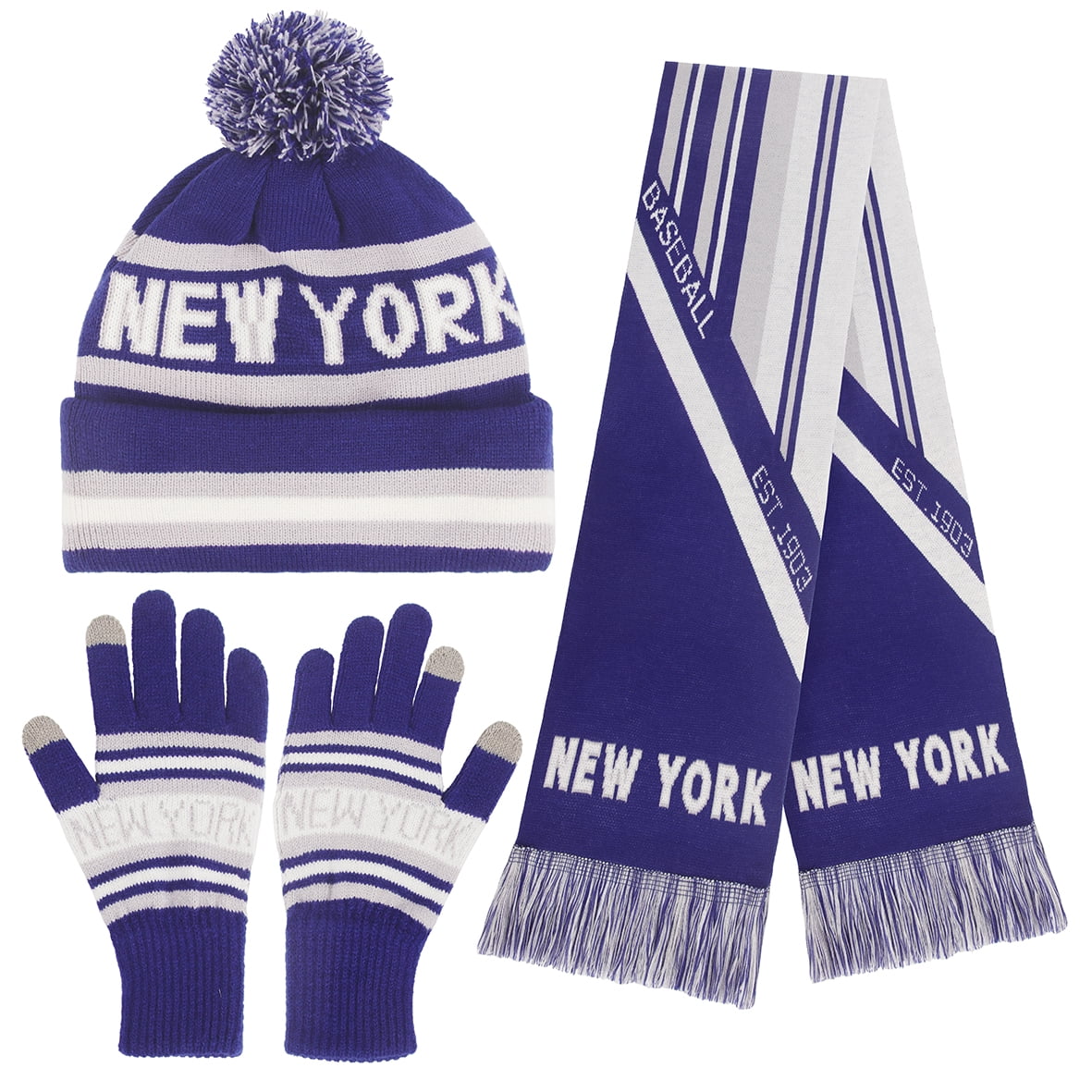 3pcs Winter Warm Beanie Hat, Gloves & Scarf for Men & Women -Outdoor ...