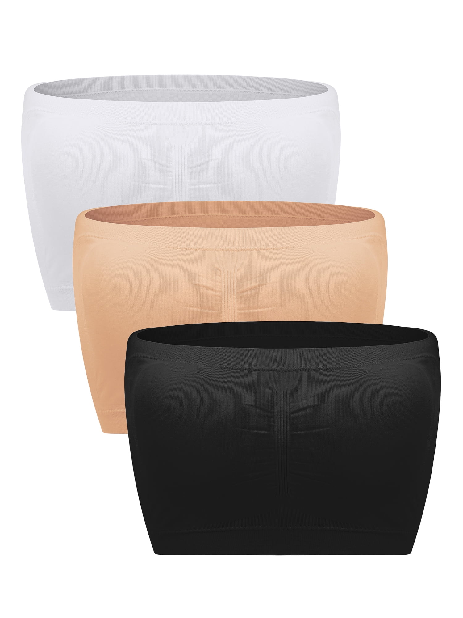 3pcs Womens Sexy Bra Strapless Tube Top Padded Bralette Wrapped Breast ...