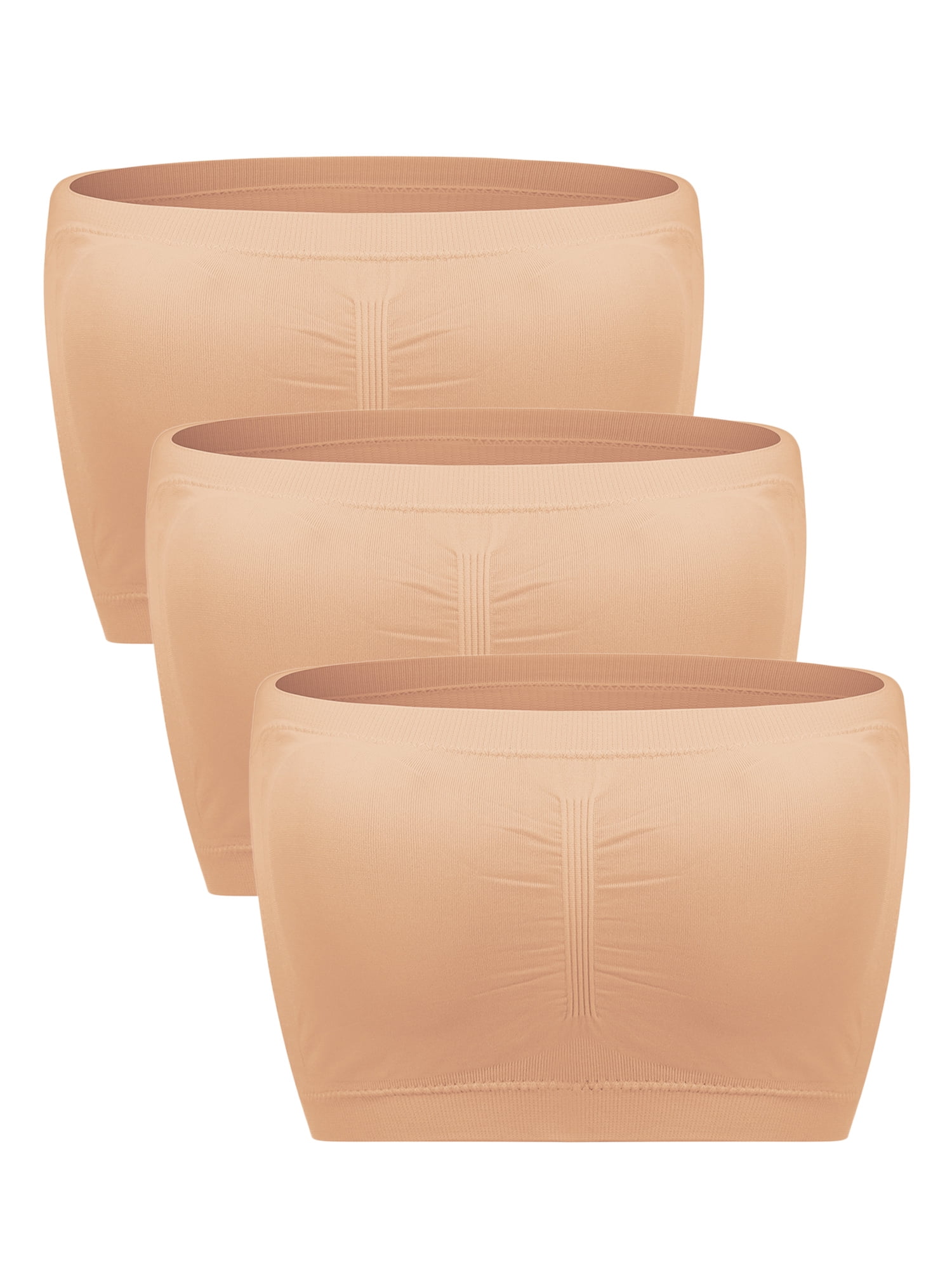 3pcs Womens Sexy Bra Strapless Tube Top Padded Bralette Wrapped Breast ...