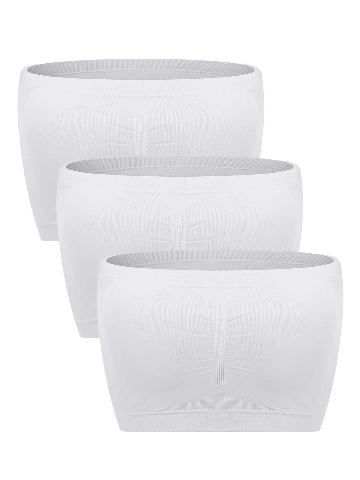 3pcs Womens Sexy Bra Strapless Tube Top Padded Bralette Wrapped Breast ...