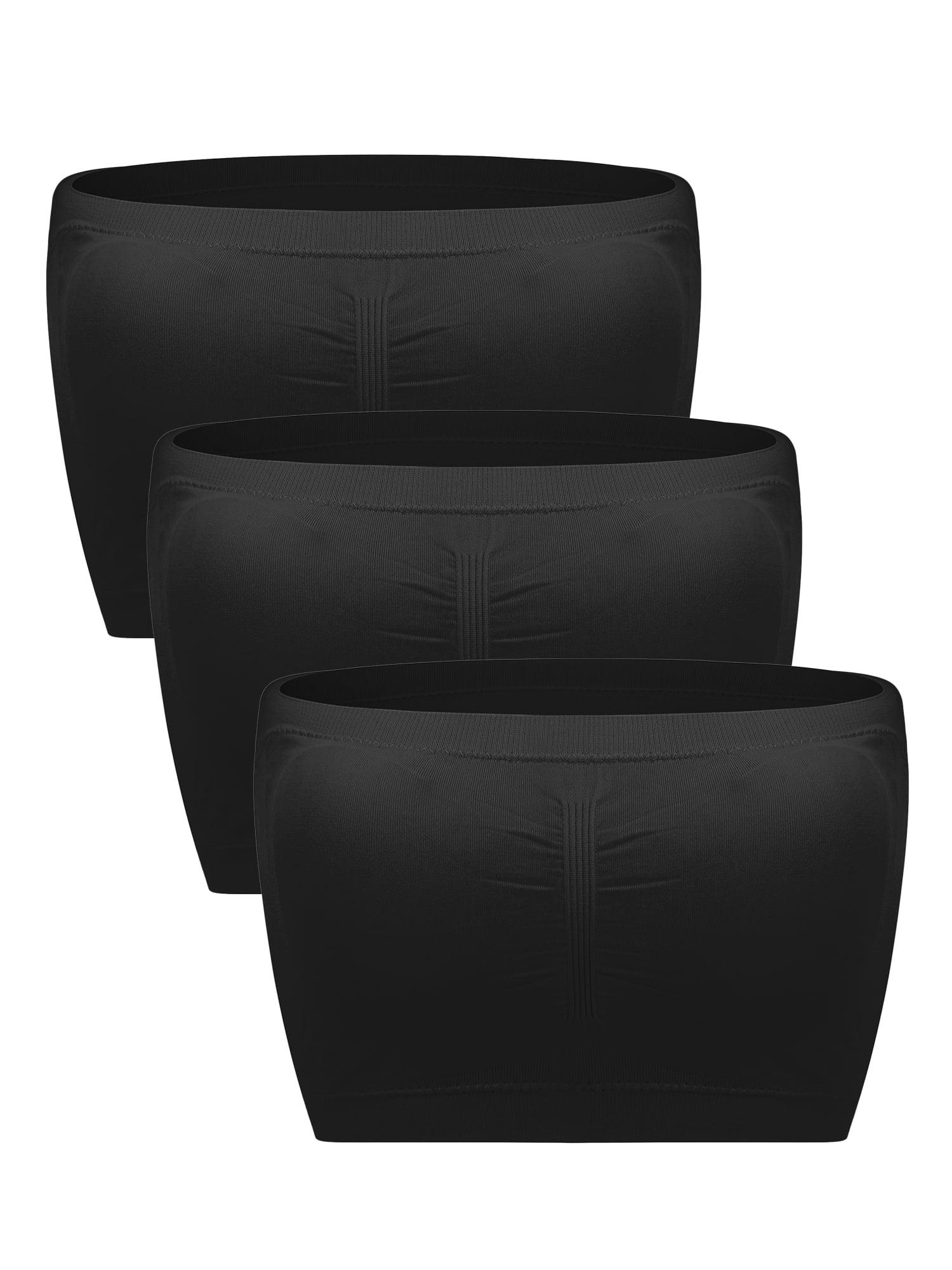 3pcs Womens Sexy Bra Strapless Tube Top Padded Bralette Wrapped Breast ...