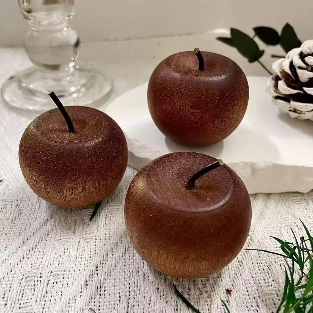 3pcs Wood Diffuser for Essential Oils - Wooden Apple Shaped ...