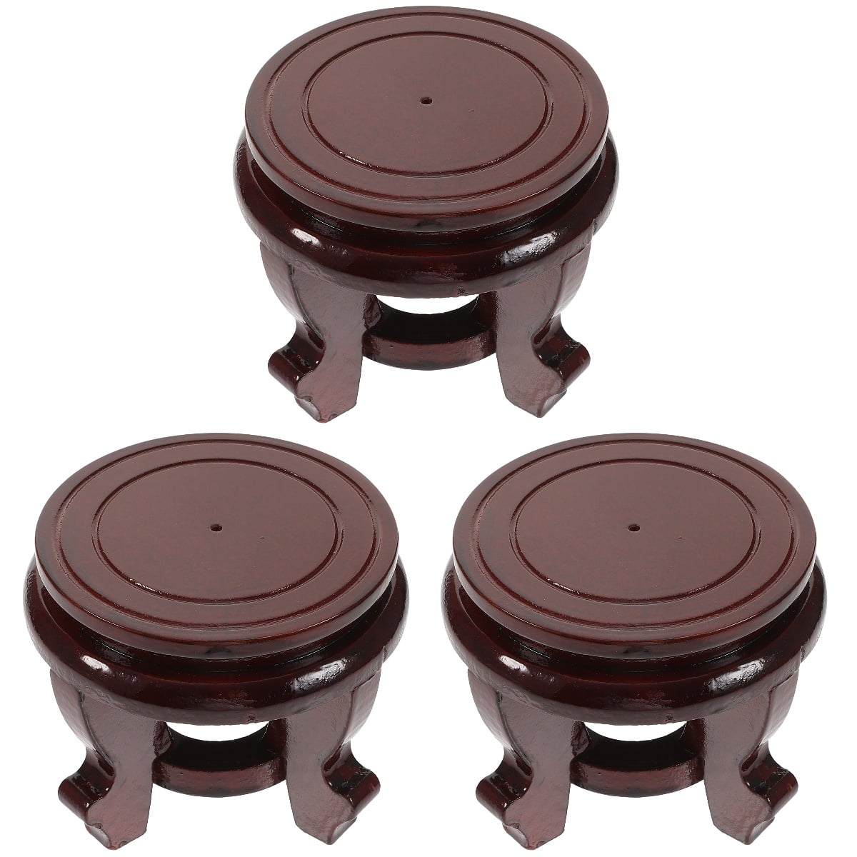 HEALEEP Potted Plant Riser Wood Simple Design Home Decor 3Pcs 4.72X4 ...