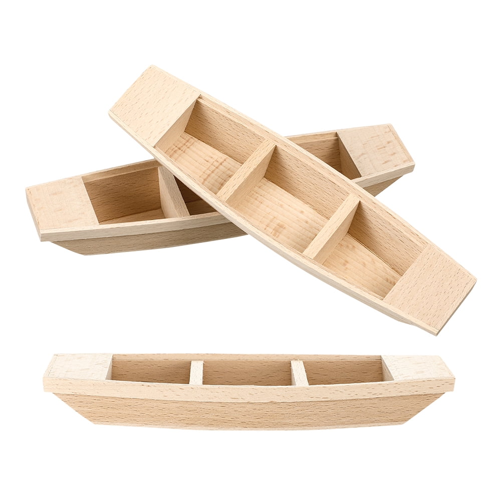 3 Pcs Wooden Boat Model for Children Vases Removable Sponge Kayak Hose ...
