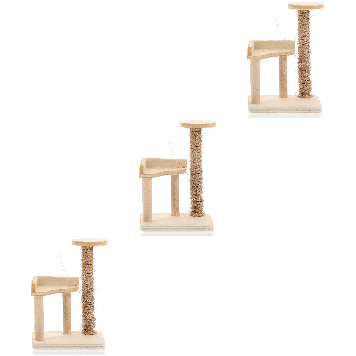 3pcs Wooden Cat Tree Ornament Mini House Accessory Mini House Model 1: ...