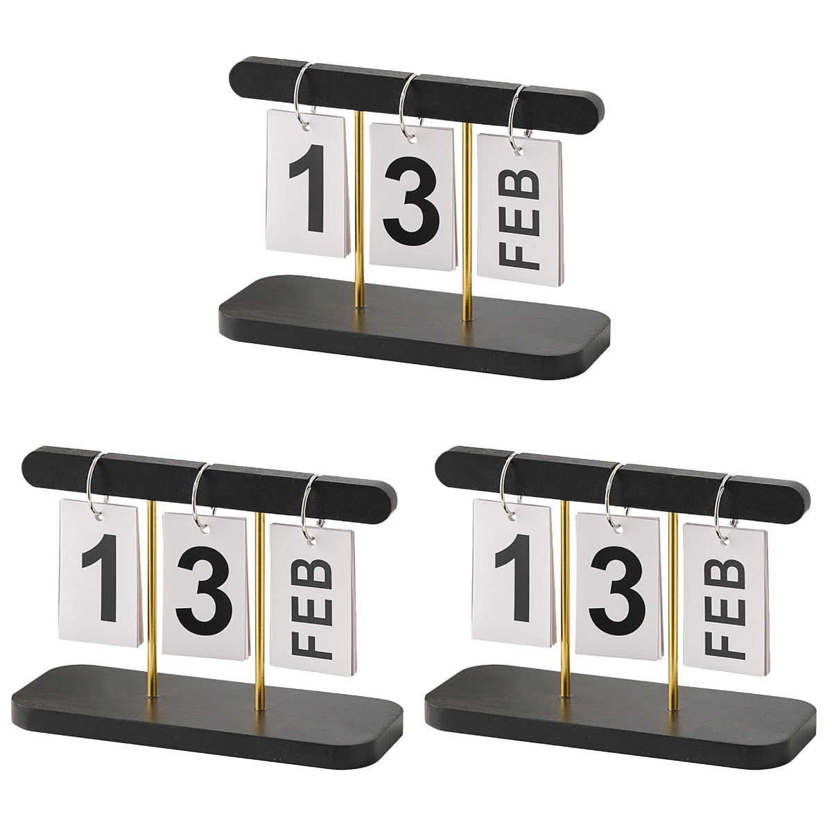 3pcs Wooden Desk Calendar Perpetual Flip Calendar Vintage Calendar Desk ...