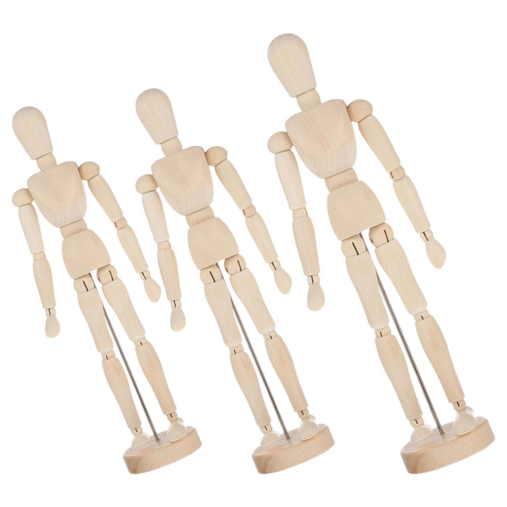 3pcs Wooden Figure Model Human Mannequin Artists Sketch Model Desk ...