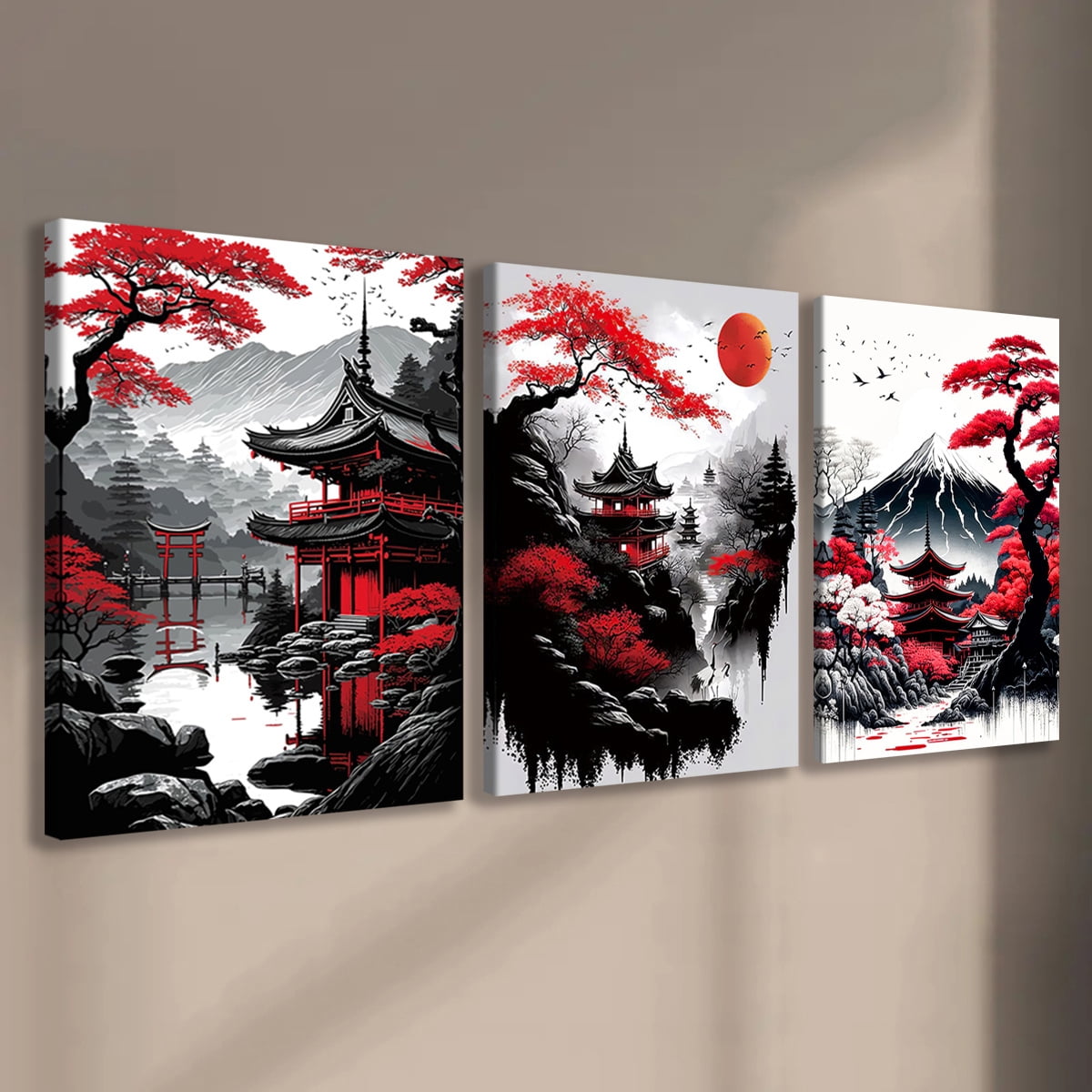 3pcs Wooden Framed Canvas, Painting poster, Fantasy Decorations, Frame ...