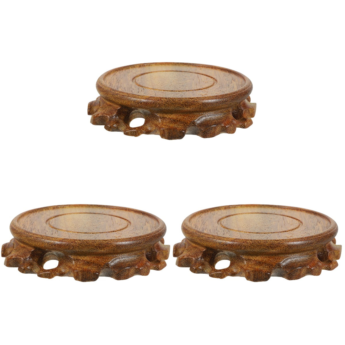 3pcs Wooden Pedestal Stand Display Base Plant Stand Plant Pot Riser ...