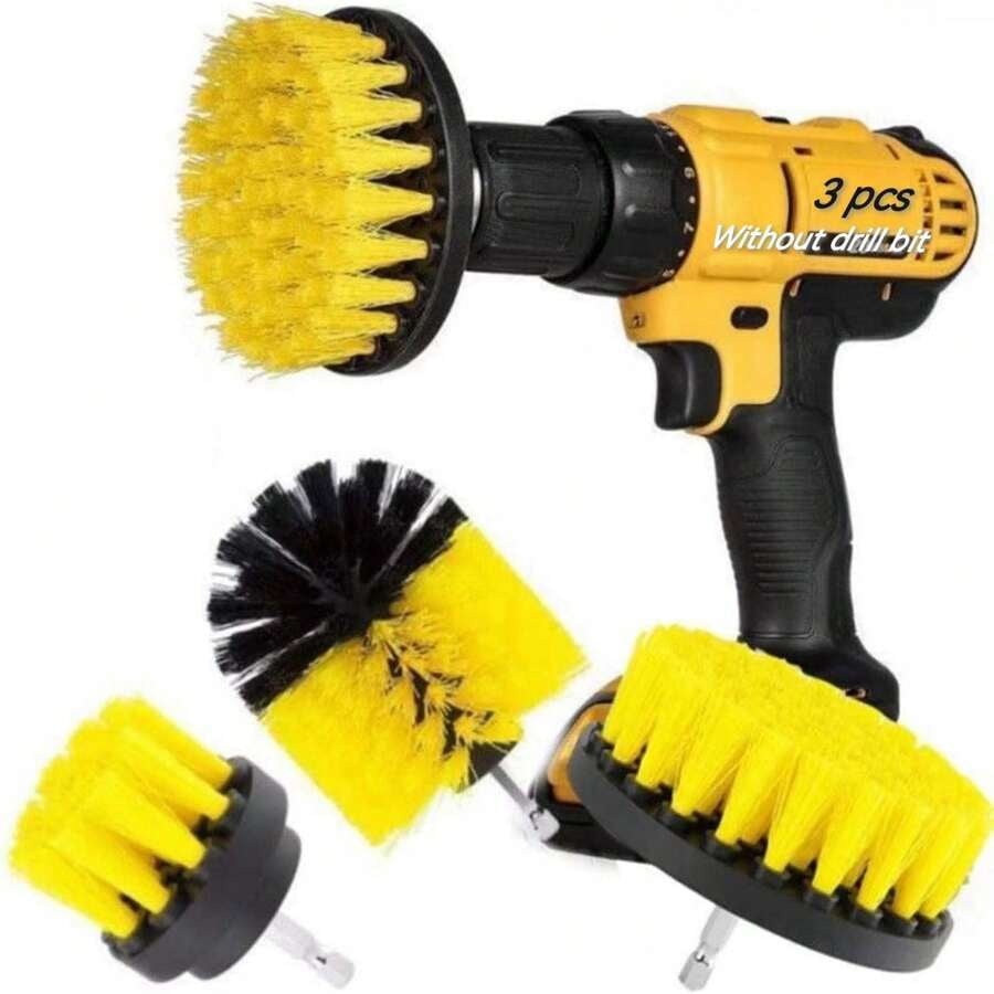 3pcs Yellow Multi-Purpose Cleaning Scrub Brushes, Suitable For Bathroom ...