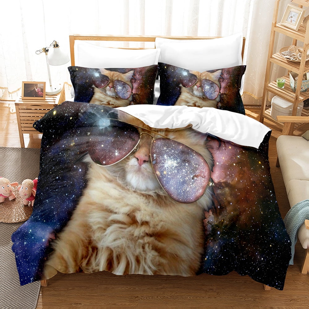 3pcs animal cat 3D printing quilt cover, Cat Duvet Cover Queen, Cute ...