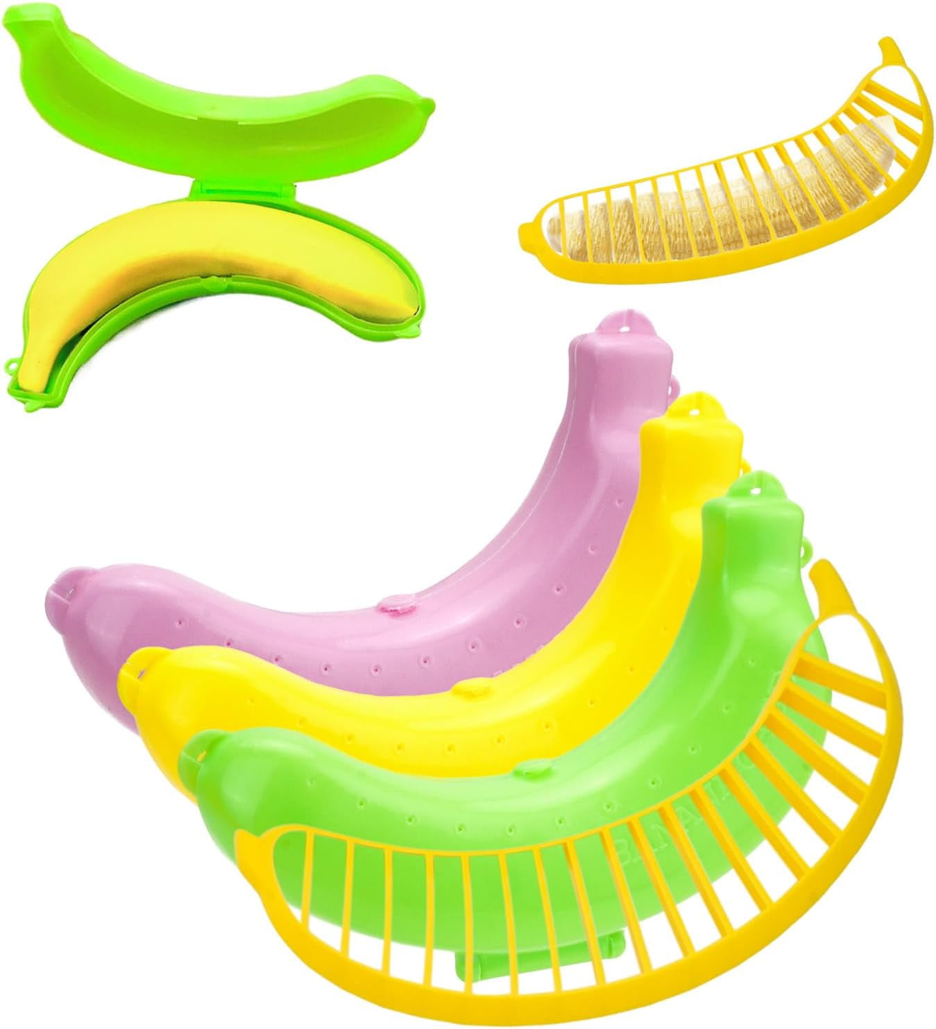 3pcs banana case with slicer, fruit container for outdoor travel bfa ...