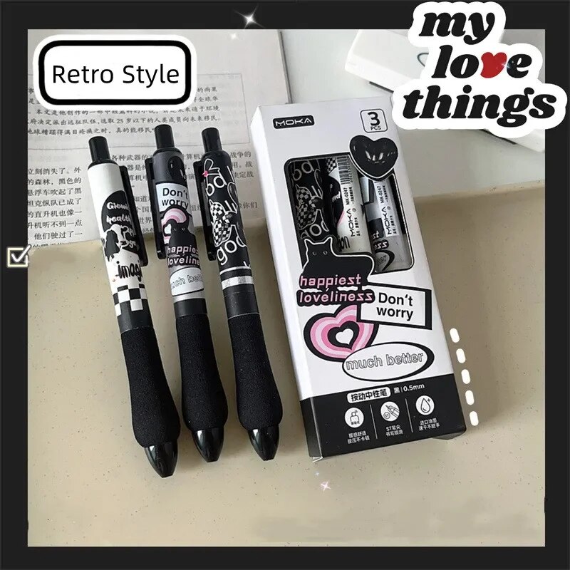 3pcs/box Fashion Gel Pen American Style Animal Bear Butterfly ...