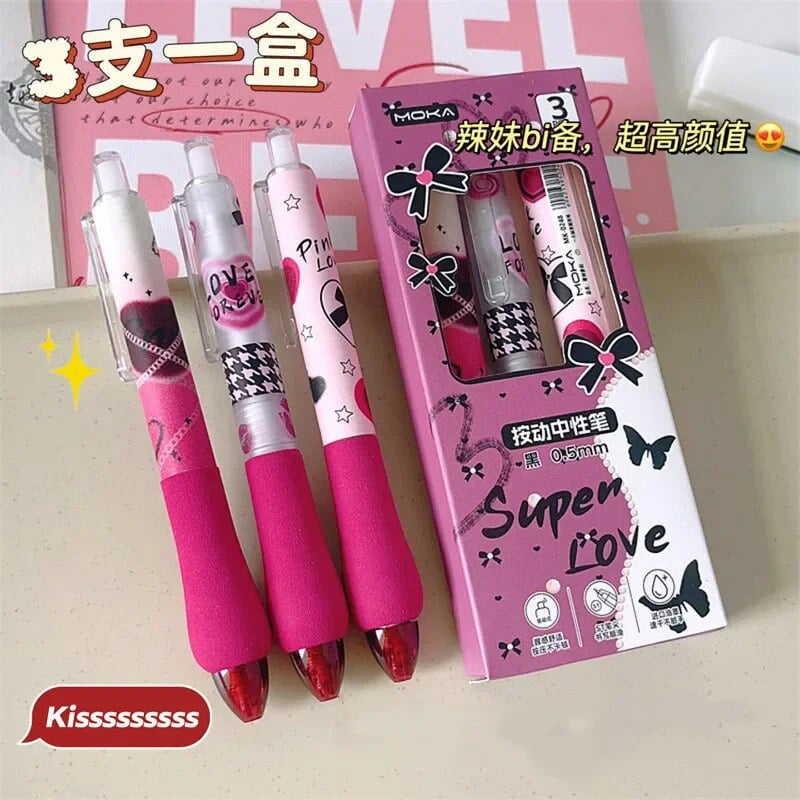 3pcs/box Fashion Gel Pen American Style Animal Bear Butterfly ...