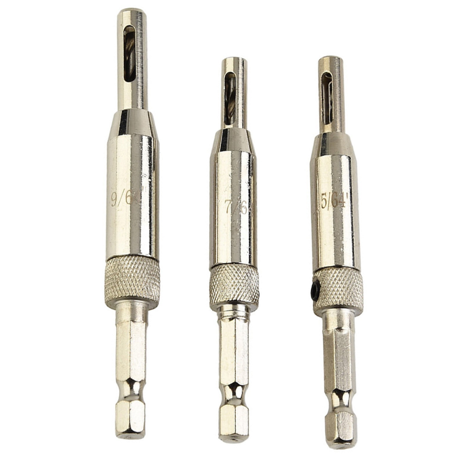 3pcs hinge drill bit set, woodworking door hinge hole opener, 1/4 hex ...