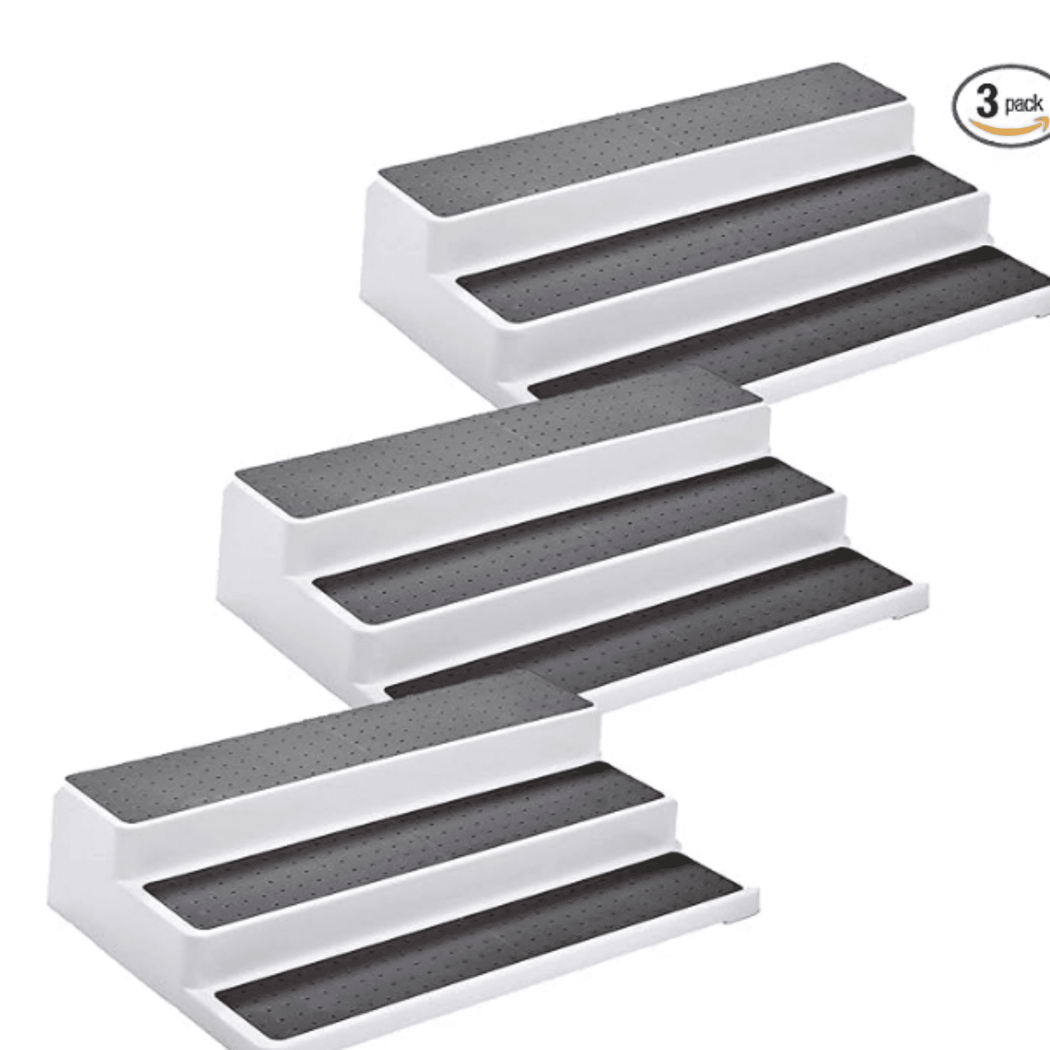 3pcs/pack Non Skid 3 Tier White Grey Silicon Surface Spice Racks ...