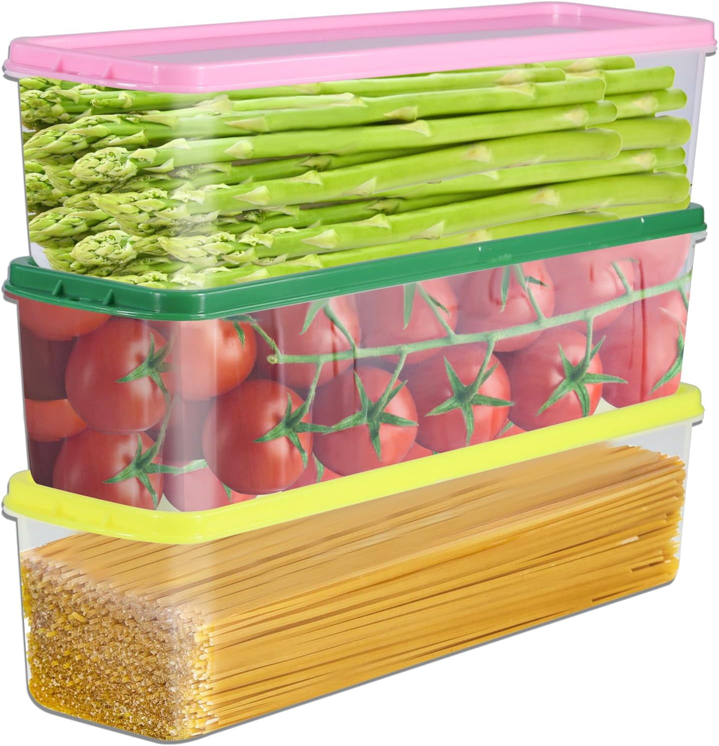 3pcs pasta storage container with lid ice cream container airtight ...