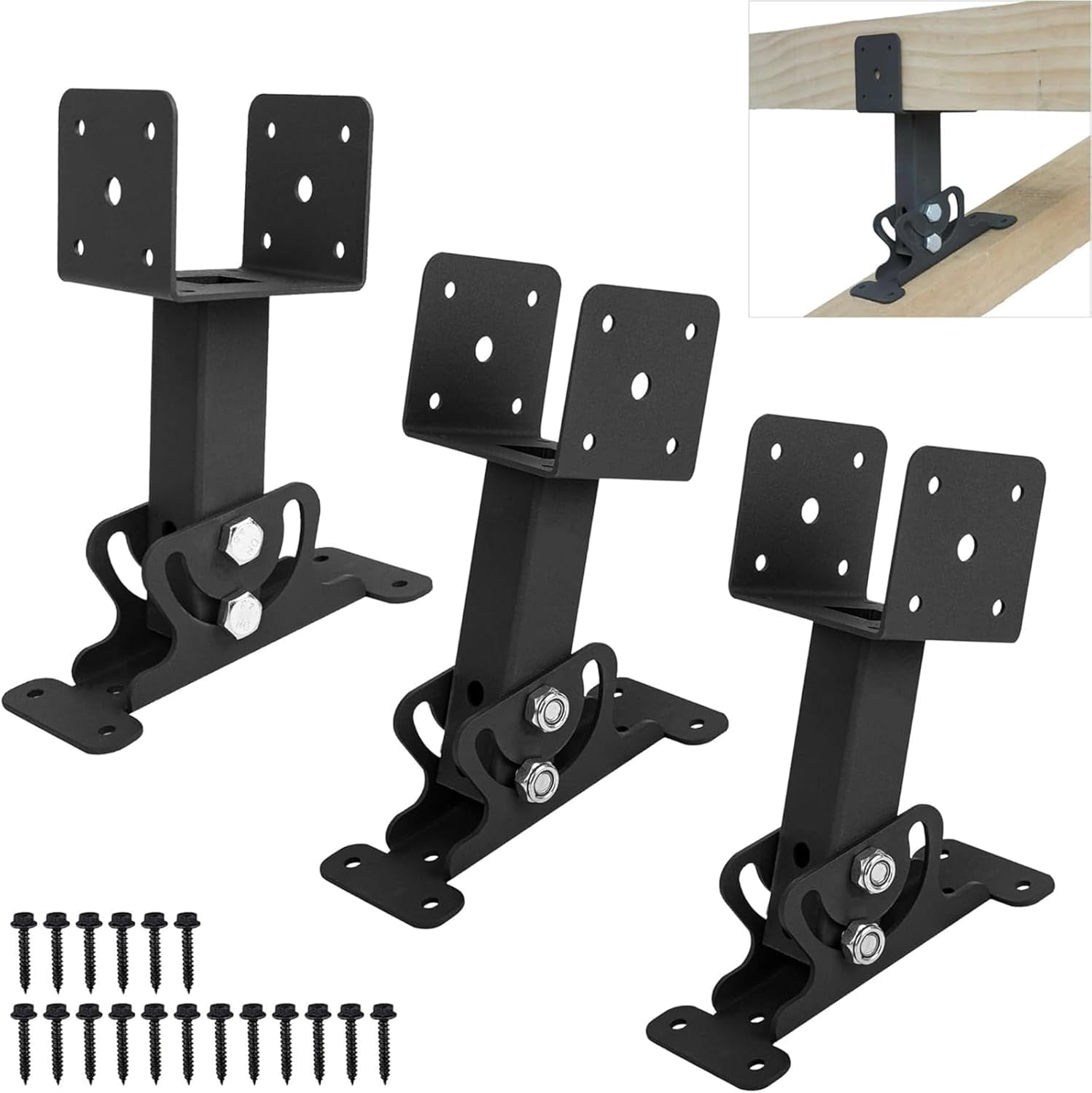 3pcs roof riser brackets kit, 180 degree adjustable pergola roof riser ...