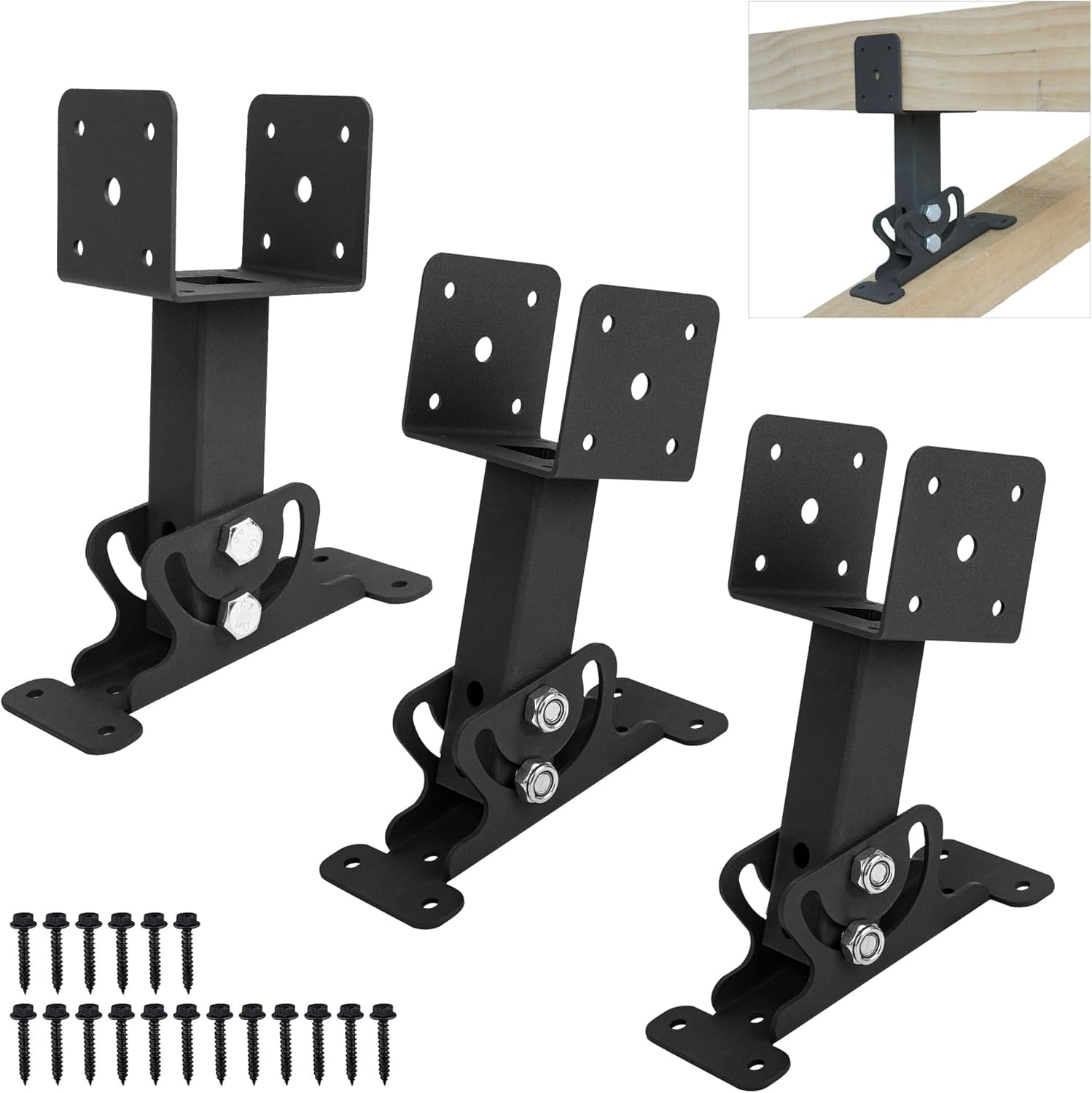 3pcs roof riser brackets kit - adjustable pergola beam brackets - heavy ...