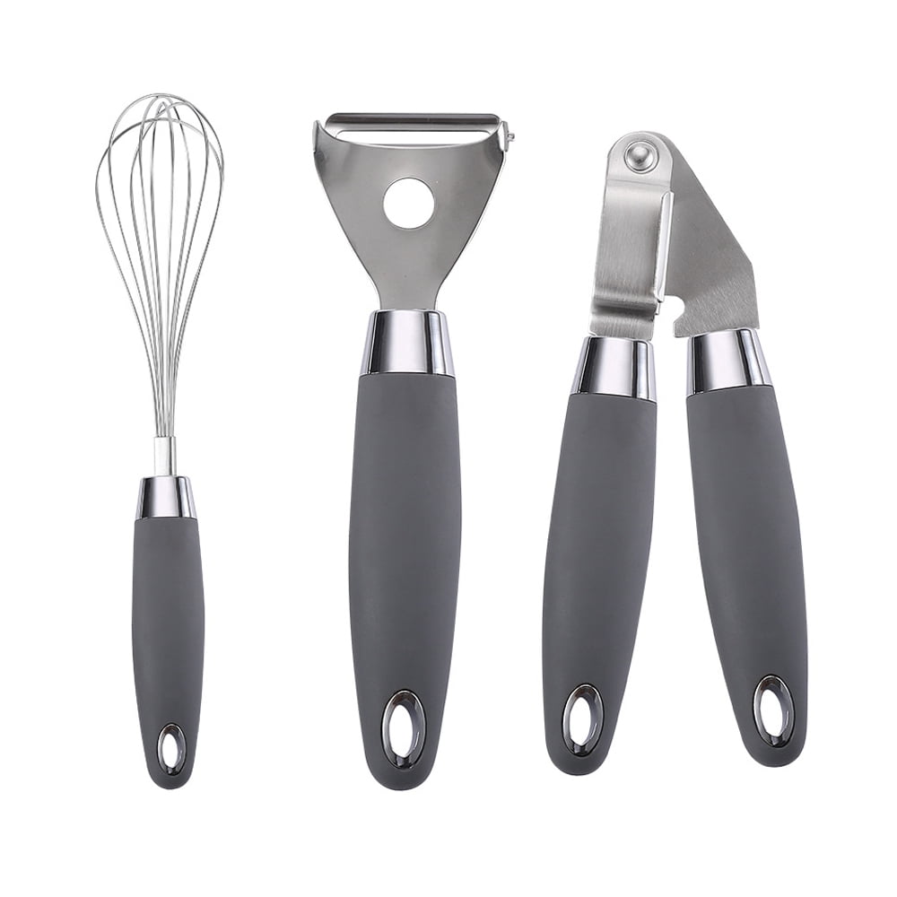 3pcs rubber plastic handle stainless steel kitchenware - Walmart.com