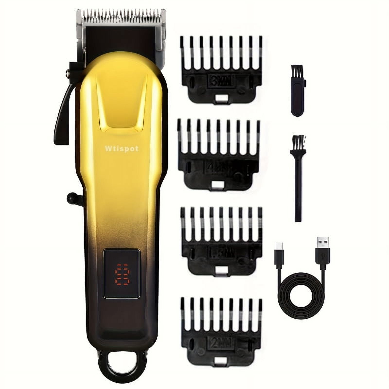 3pcs/se 1pc/sett Men's Professional Golden Hair Clipper & Trimmer Set ...