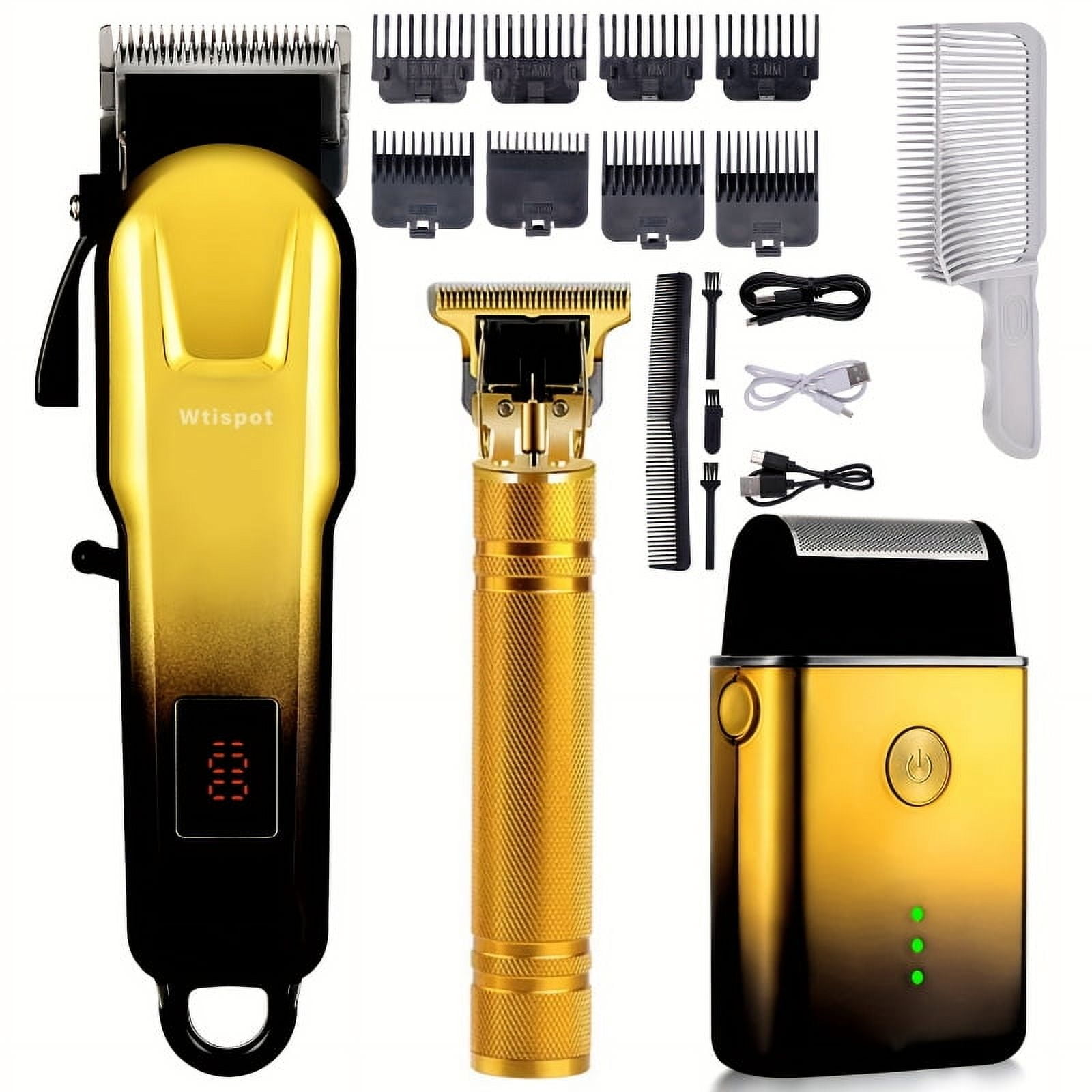 3pcs/se 1pc/sett Men's Professional Golden Hair Clipper & Trimmer Set ...