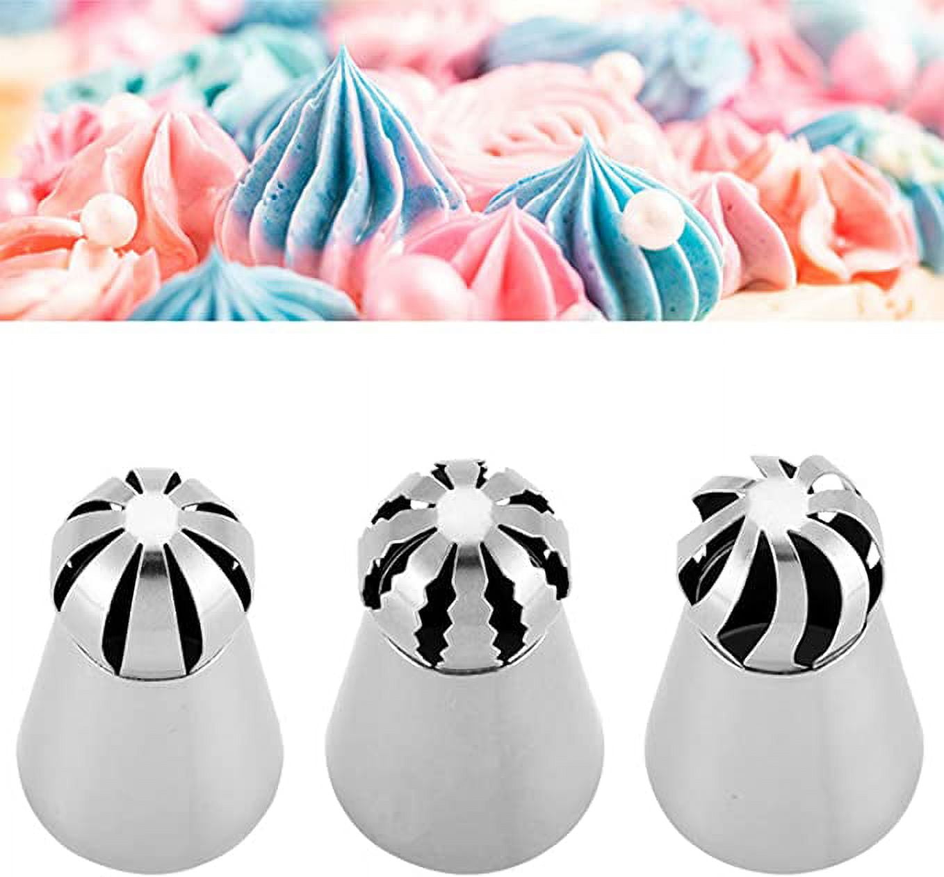 3pcs/set Cake Icing Nozzles,Professional Ball Russian Piping Tips Lace ...