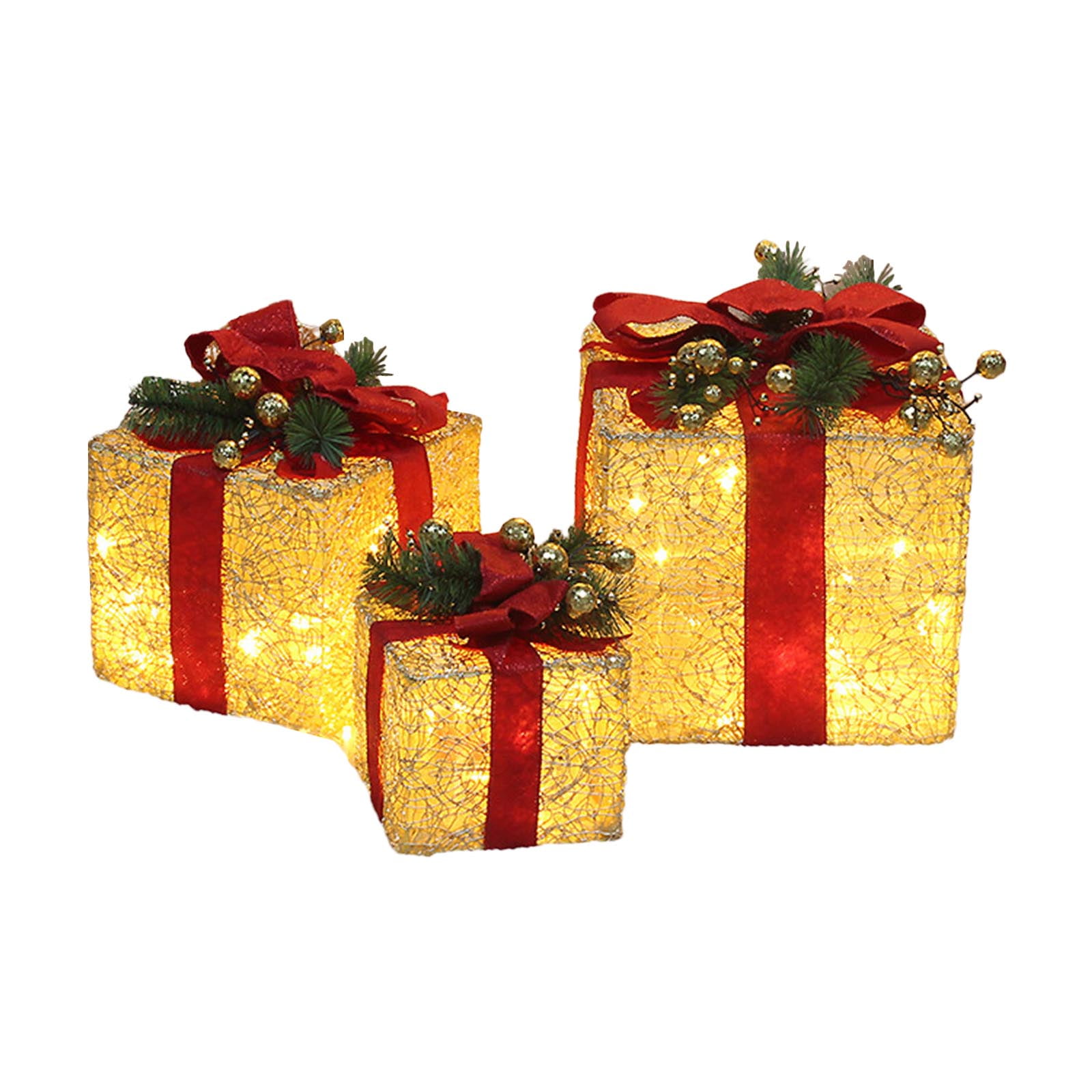 3pcs/set Christmas Gift Boxes Festivals Party Decor Supplies Present ...