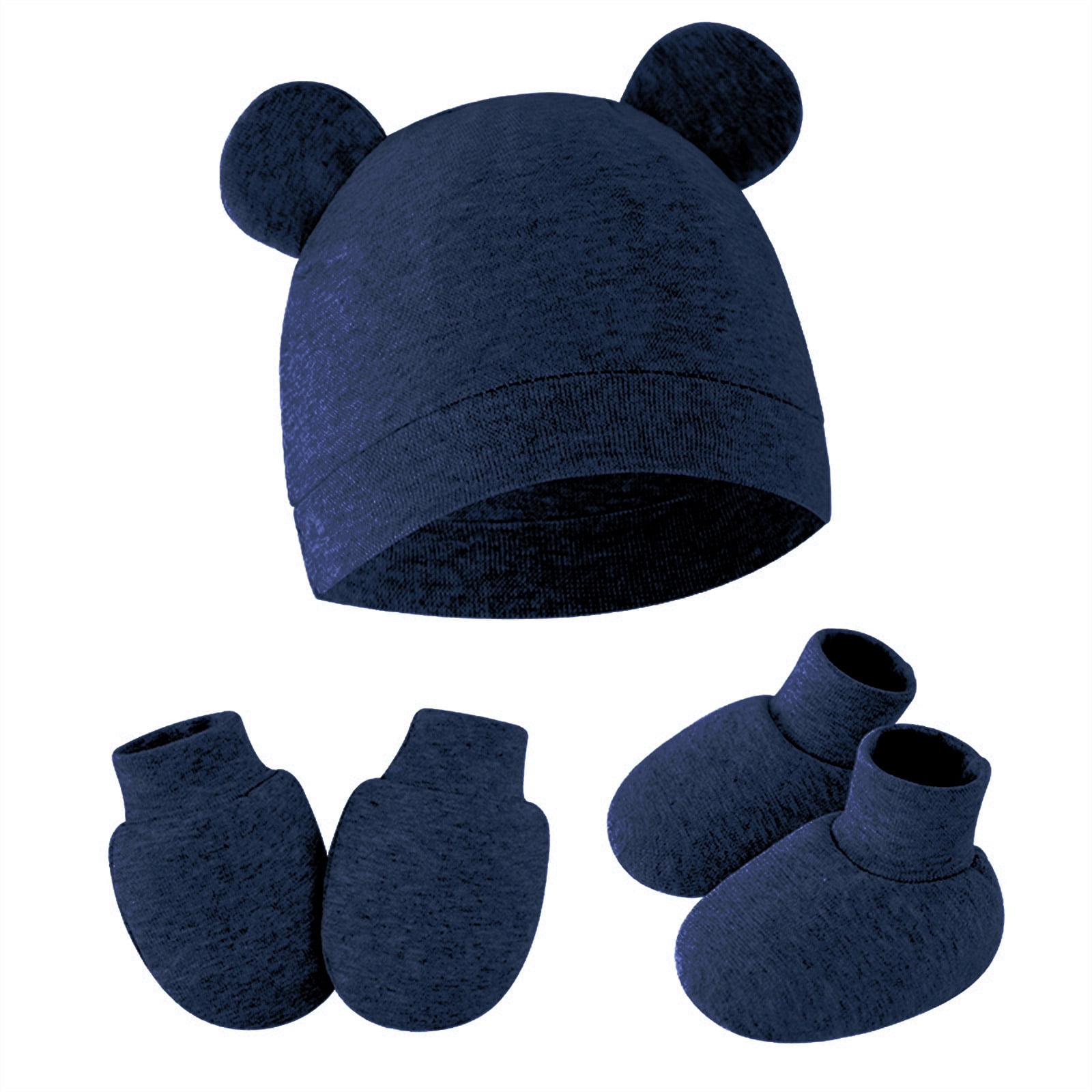 3pcs/set Cotton Cap with Mittens and Foot Cover Infant Warm Headwear ...