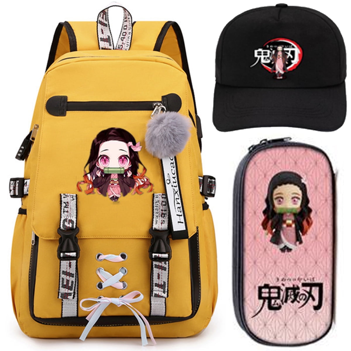 3pcs/set Demon Slayer Nezuko Laptop Backpack, School bag - Walmart.com