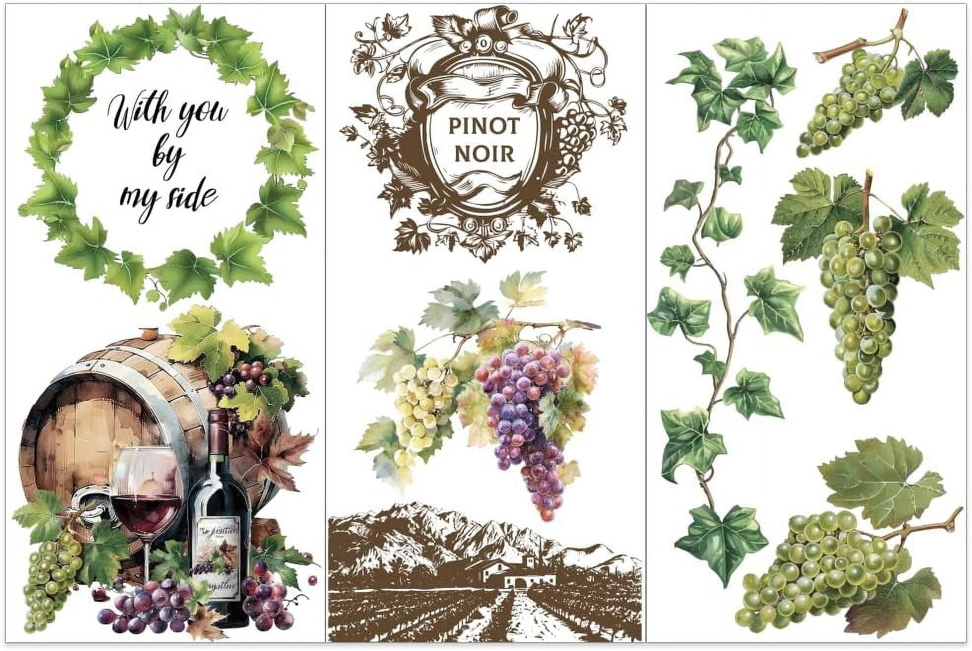 3pcs/Set Grapes Rub on Transfers for Crafts and Furniture 6x12 inch ...