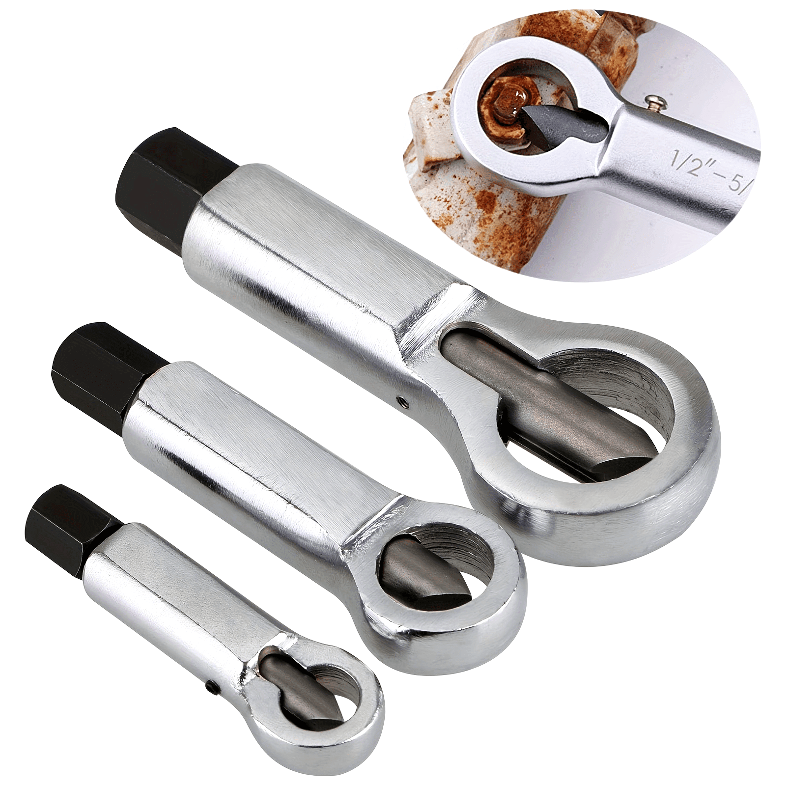 3pcs/set Metal Nut Splitter, Damaged Nut Remover Tool, Corroded Bolt ...