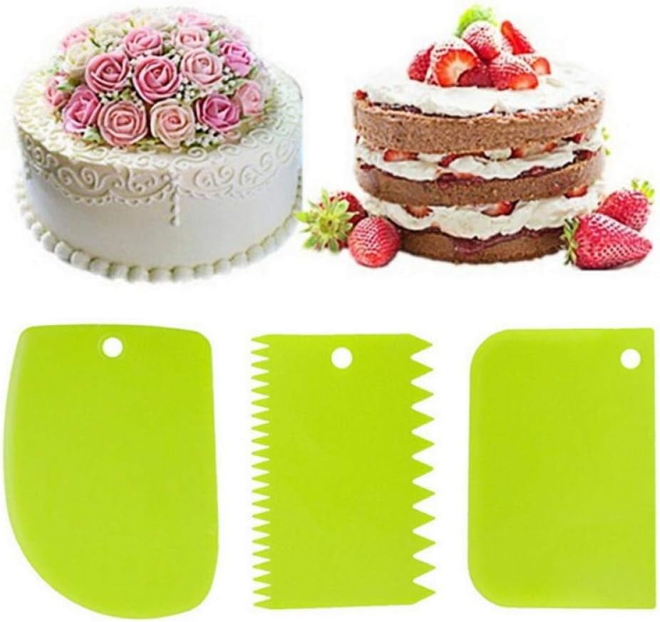 3pcs/set Plastic Tools Spatulas Scraper Cake Baking Sugar Pastry ...